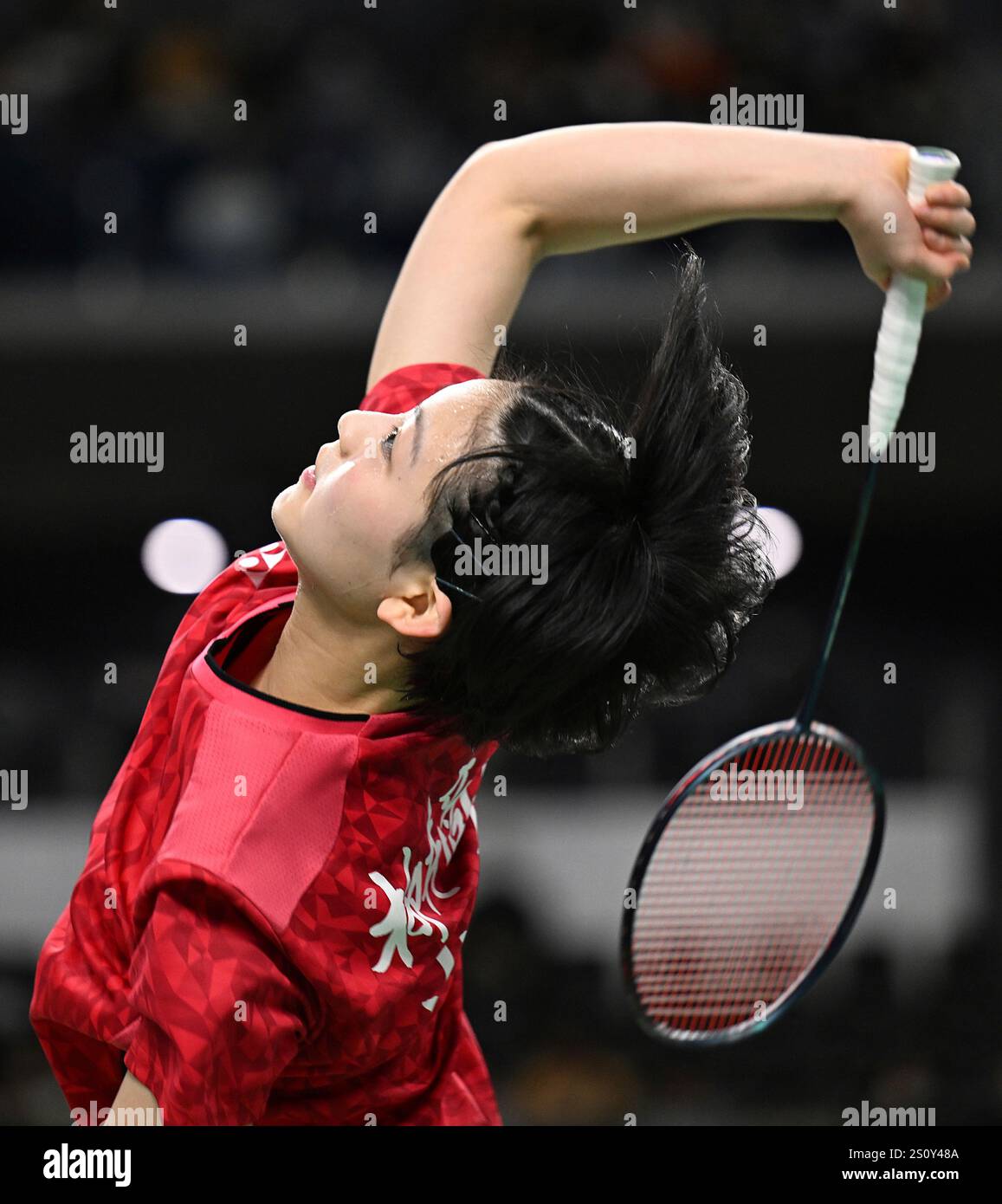Tomoka MIYAZAKI competes in the women's singles final at the Japan ...