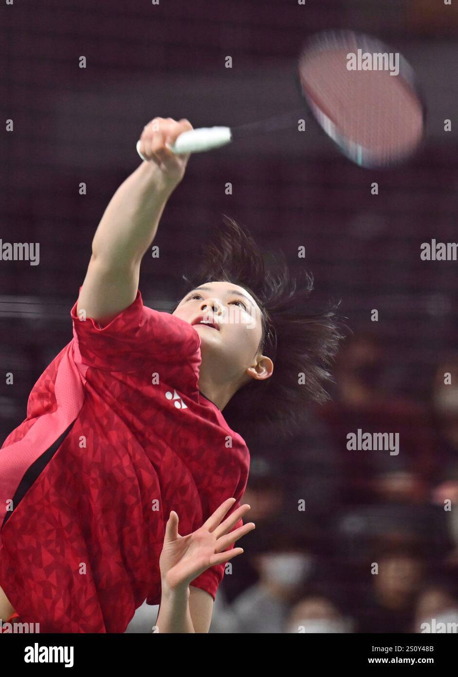 Tomoka MIYAZAKI competes in the women's singles final at the Japan ...