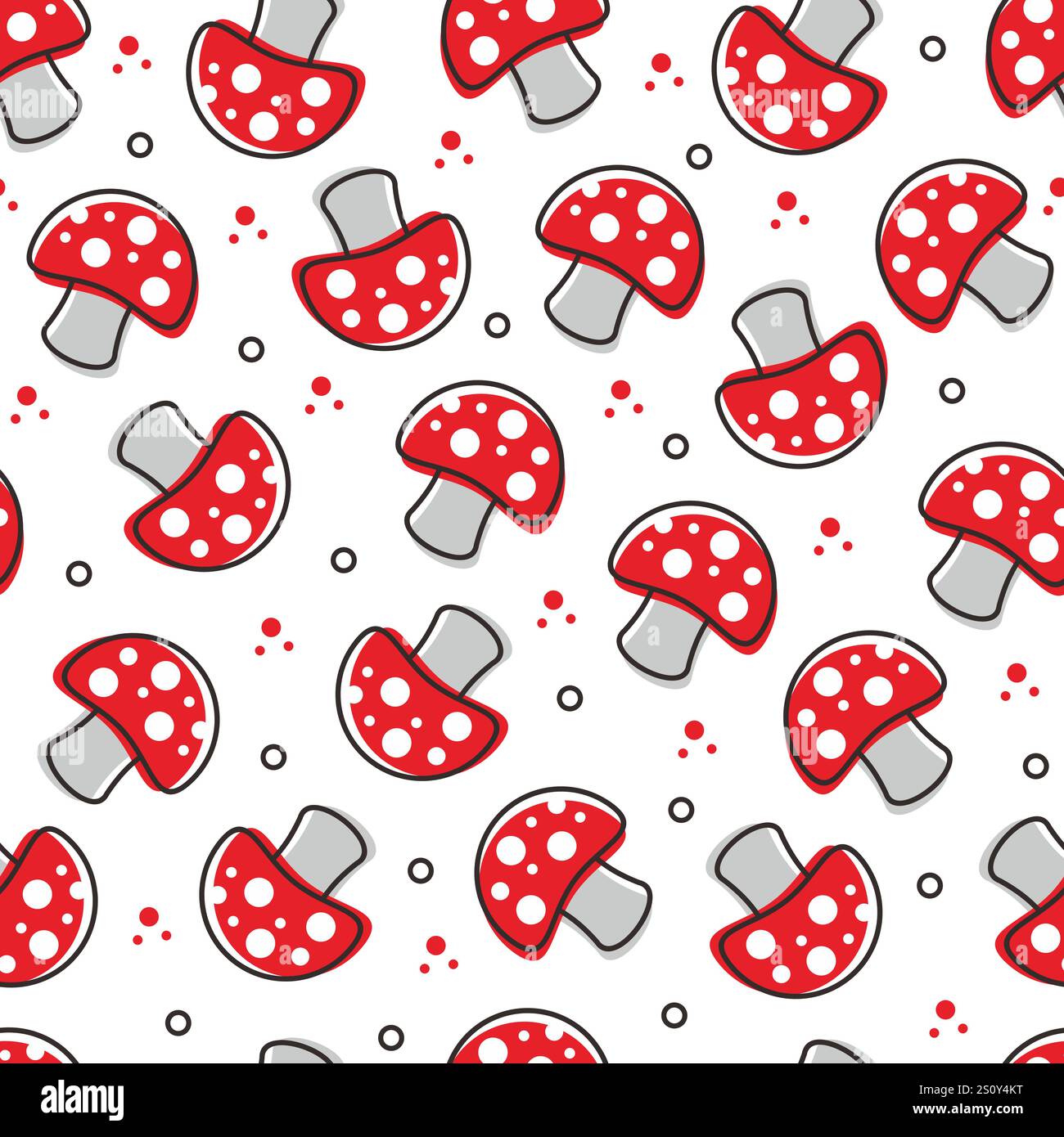 Red mushroom white dots Stock Vector Images - Alamy