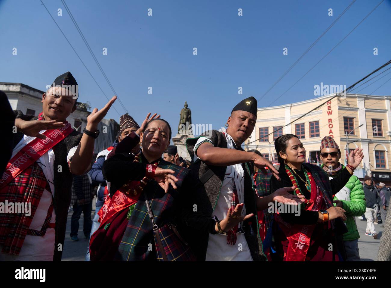 Gurung community people in traditional attire dance at a parade to mark ... Gurung community people in traditional attire dance at a parade to mark ...