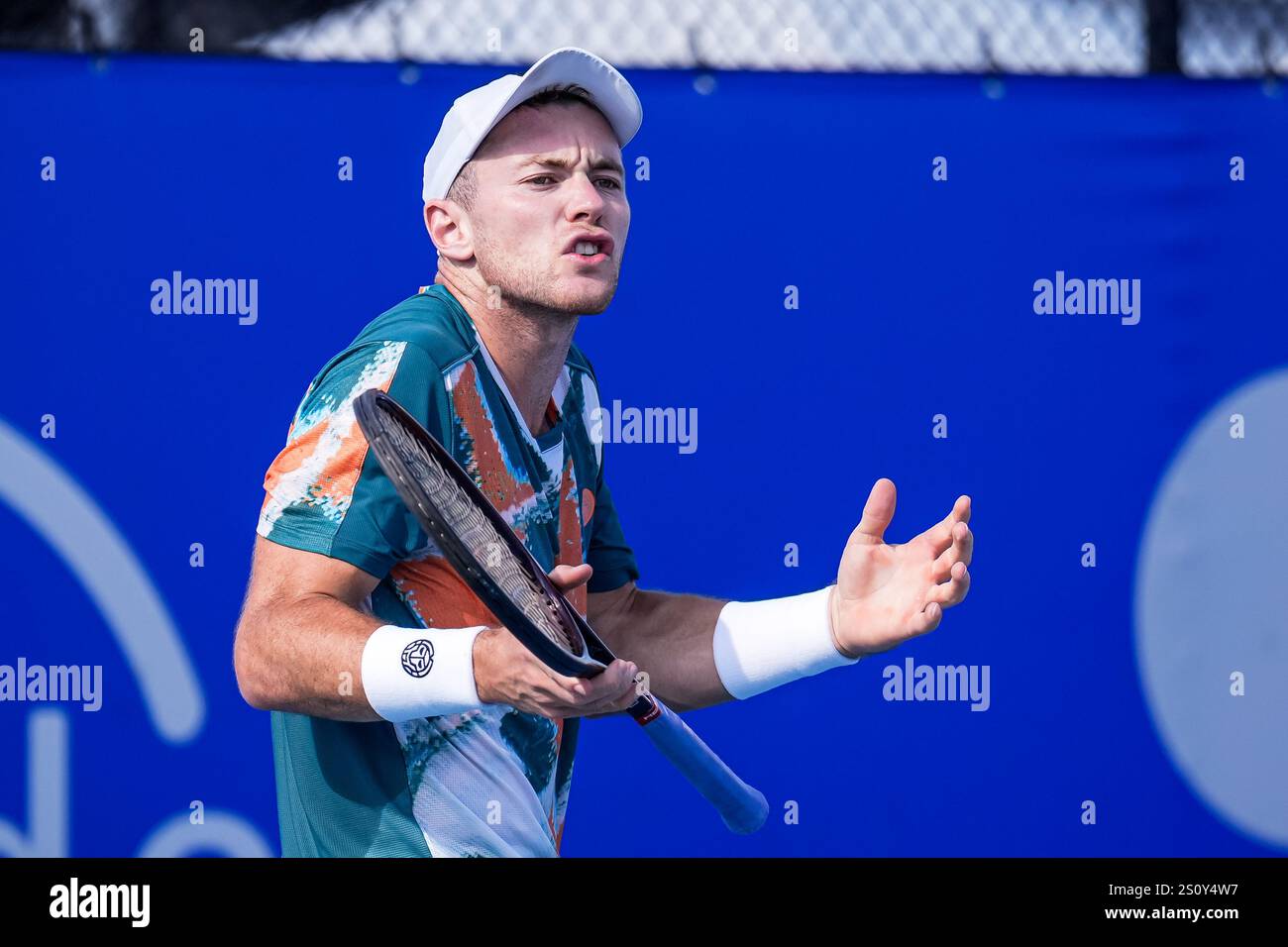 Canberra, Australia; 30th Dec 2024: Dominik Koepfer of Germany is ...