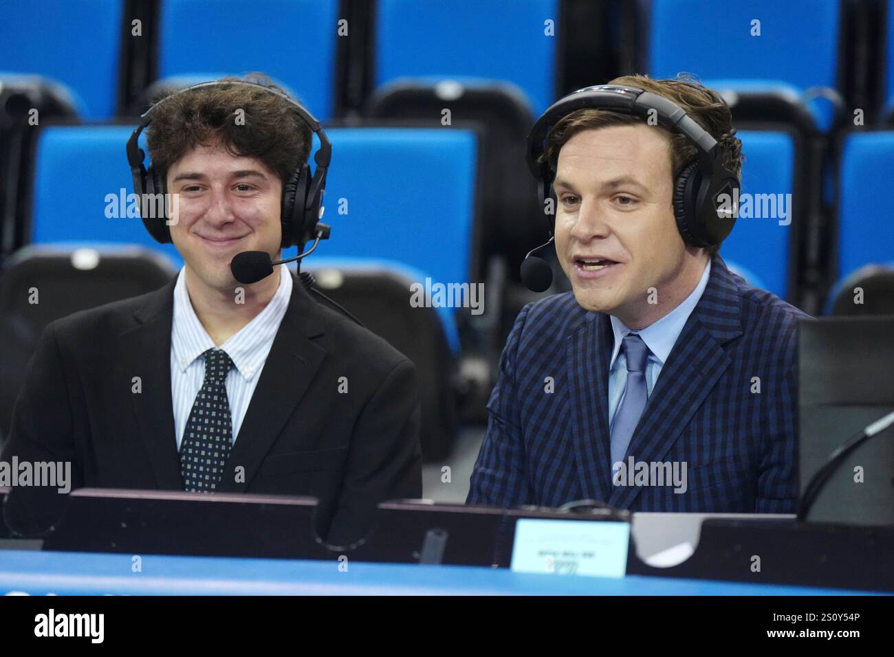 Big Ten Network analyst Grahm Metzker (left) and play-by-play announcer ...