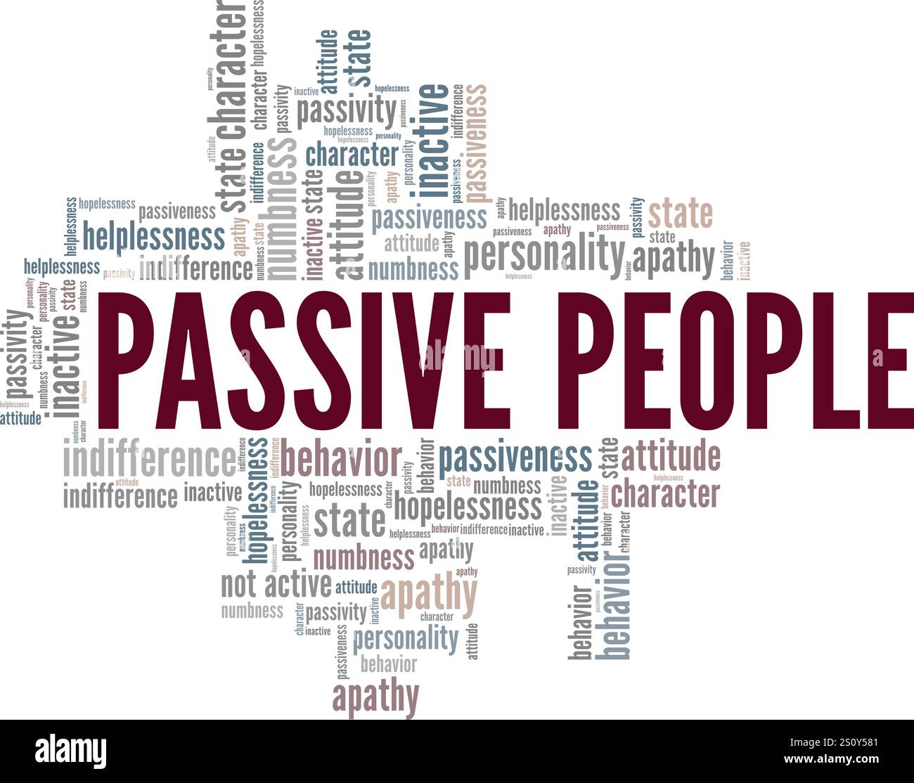 Passive People word cloud conceptual design isolated on white ...