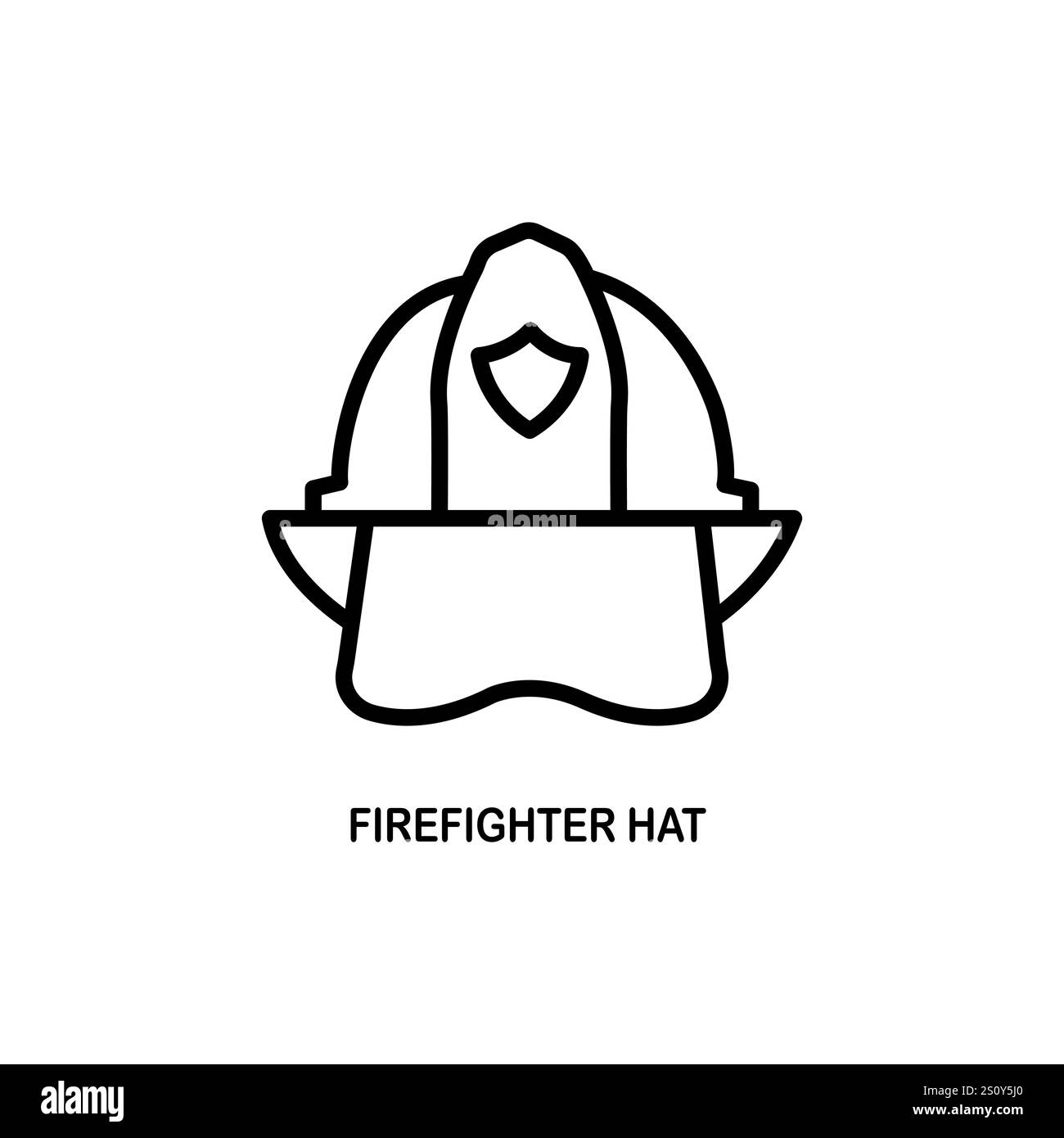 Thin line firefighter hat icon isolated on white background Stock ...