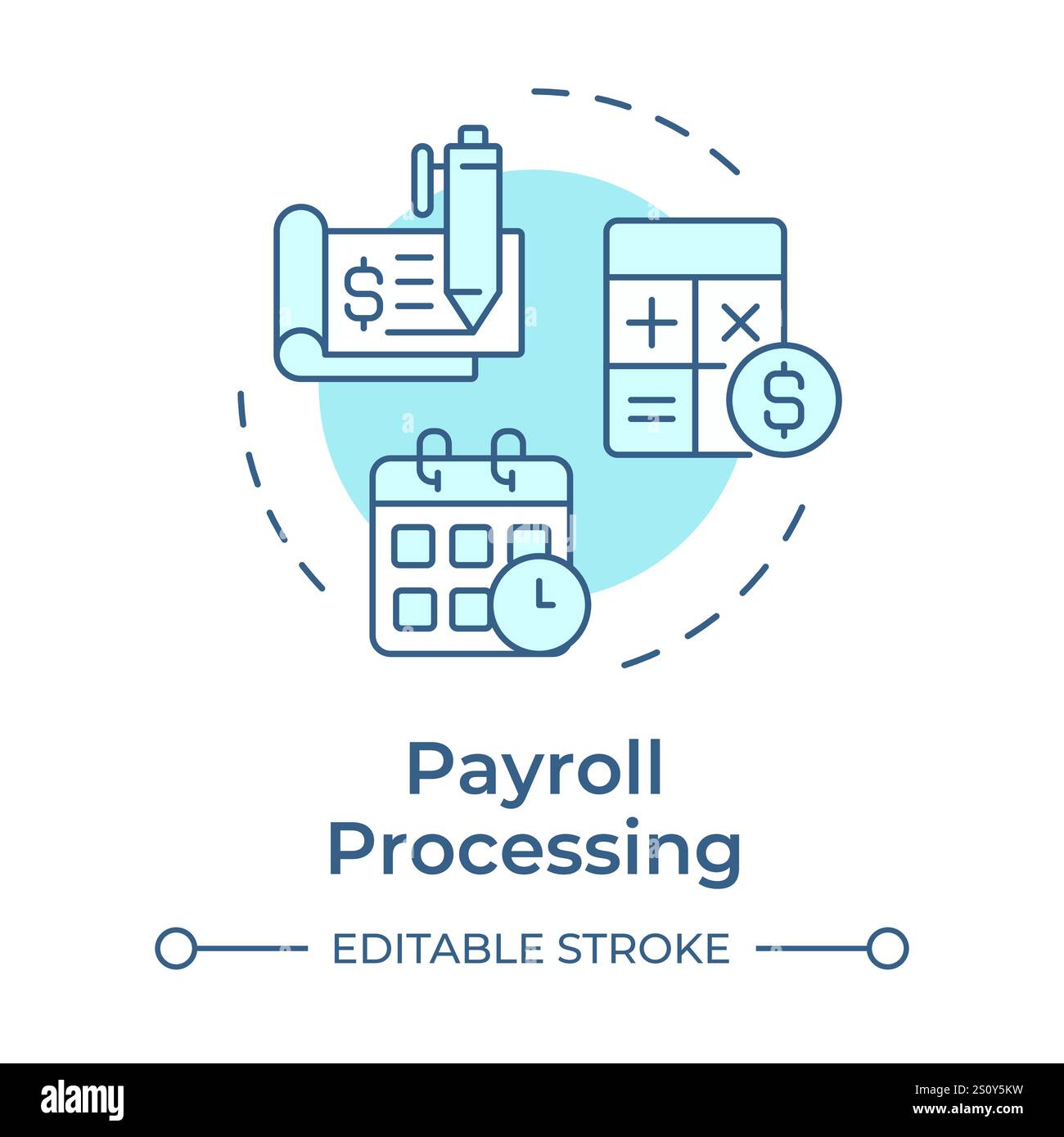 Payroll processing soft blue concept icon Stock Vector Image & Art - Alamy