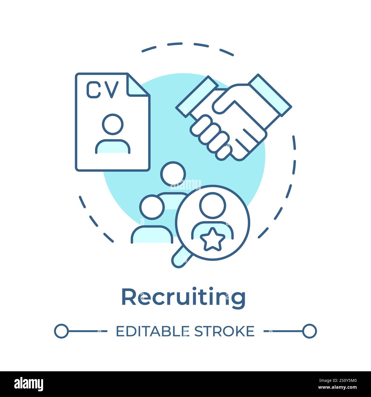 Recruiting soft blue concept icon Stock Vector Image & Art - Alamy