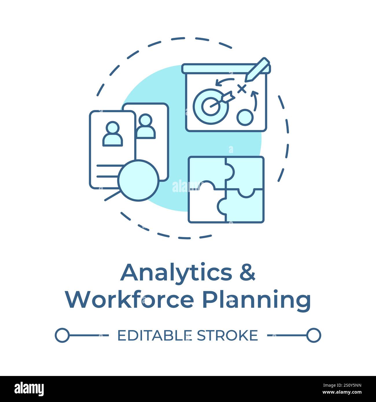 Analytics and workforce planning soft blue concept icon Stock Vector ...