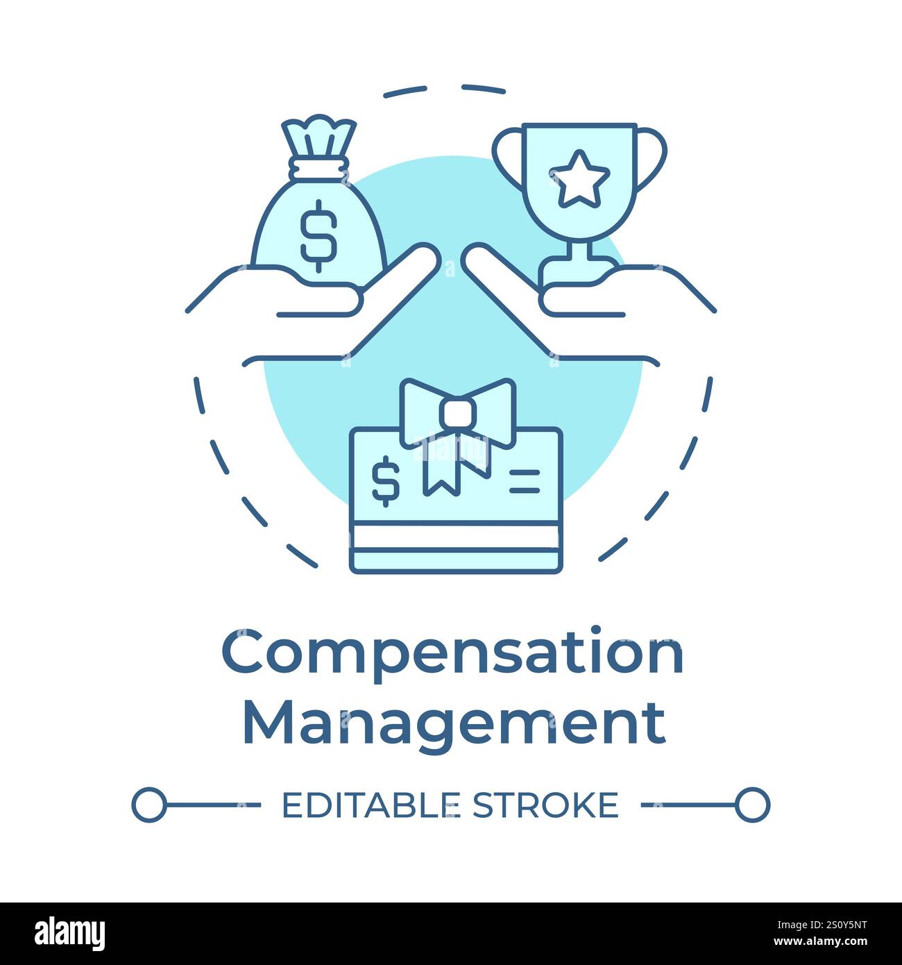 Compensation management soft blue concept icon Stock Vector Image & Art ...