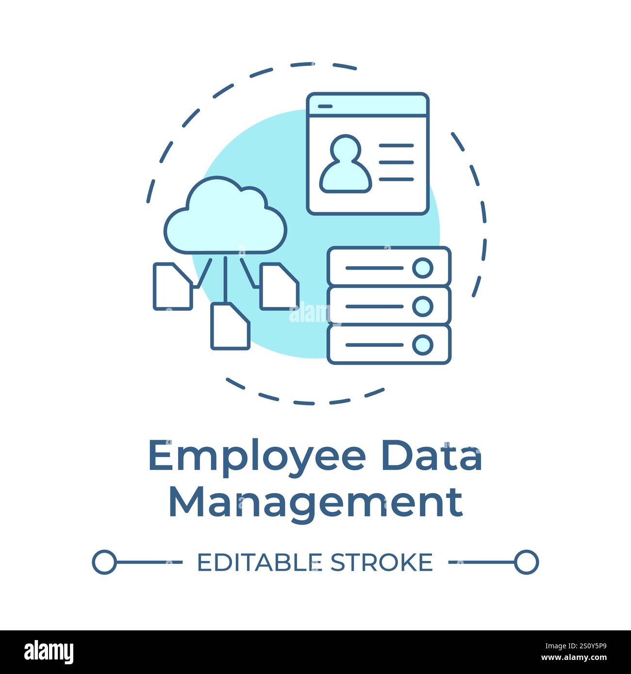 Employee data management soft blue concept icon Stock Vector Image ...