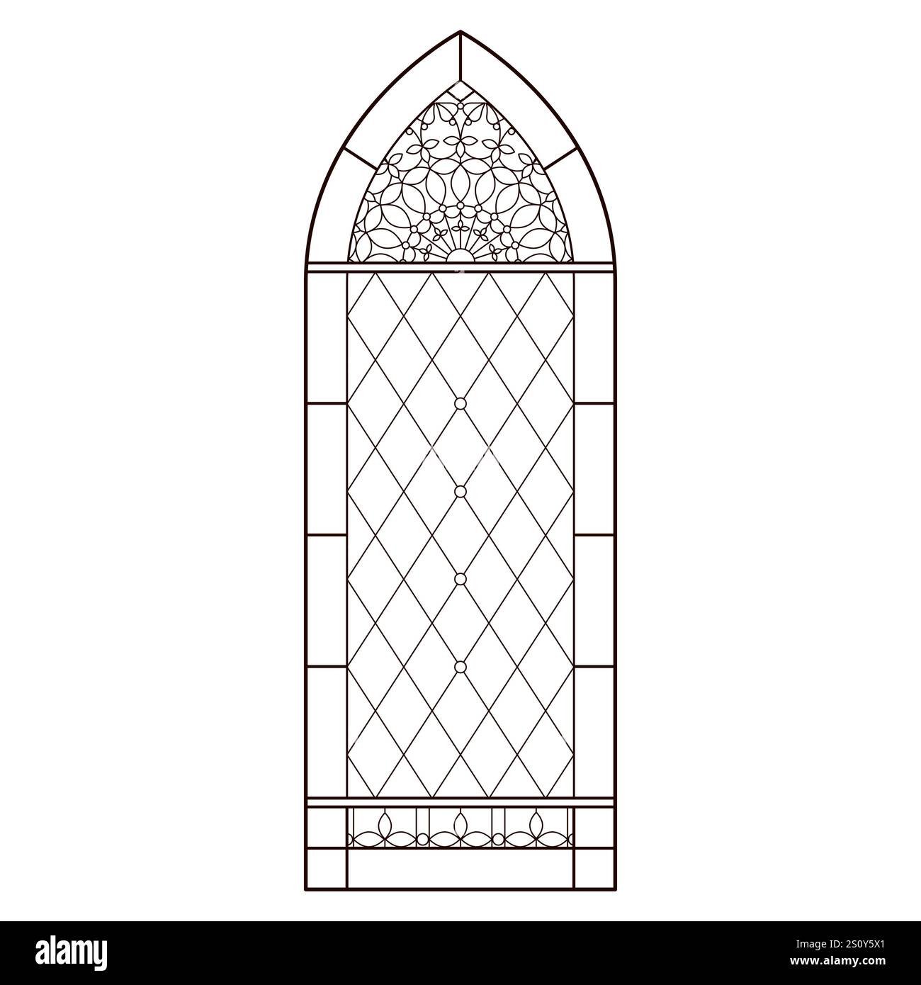 Colouring page for adult. Catholic Church window Stock Vector Image ...