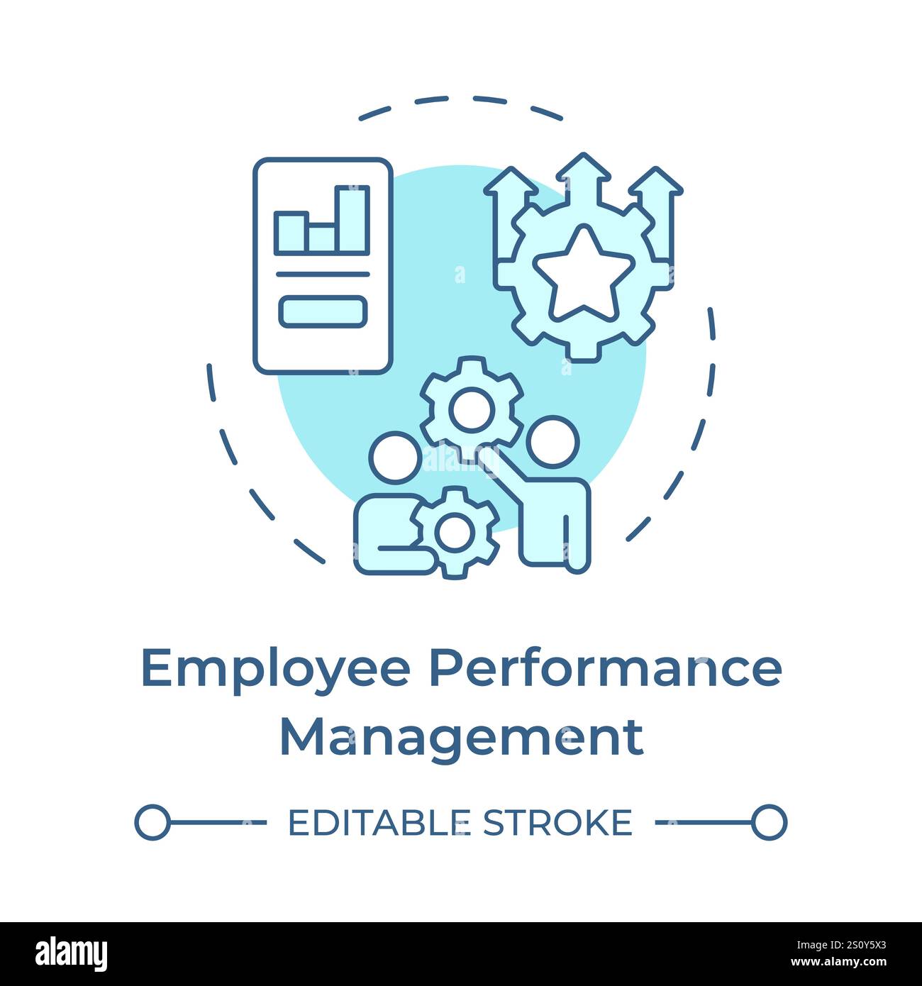 Employee performance management soft blue concept icon Stock Vector ...
