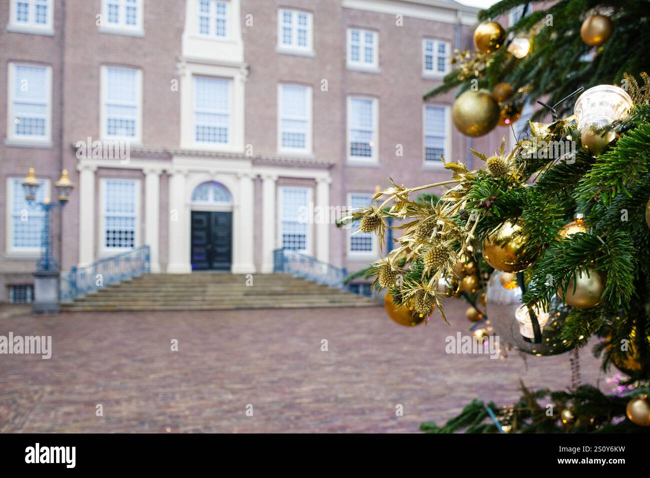 Christmas at Dutch palace Paleis Het Loo in the Netherlands. festive ...