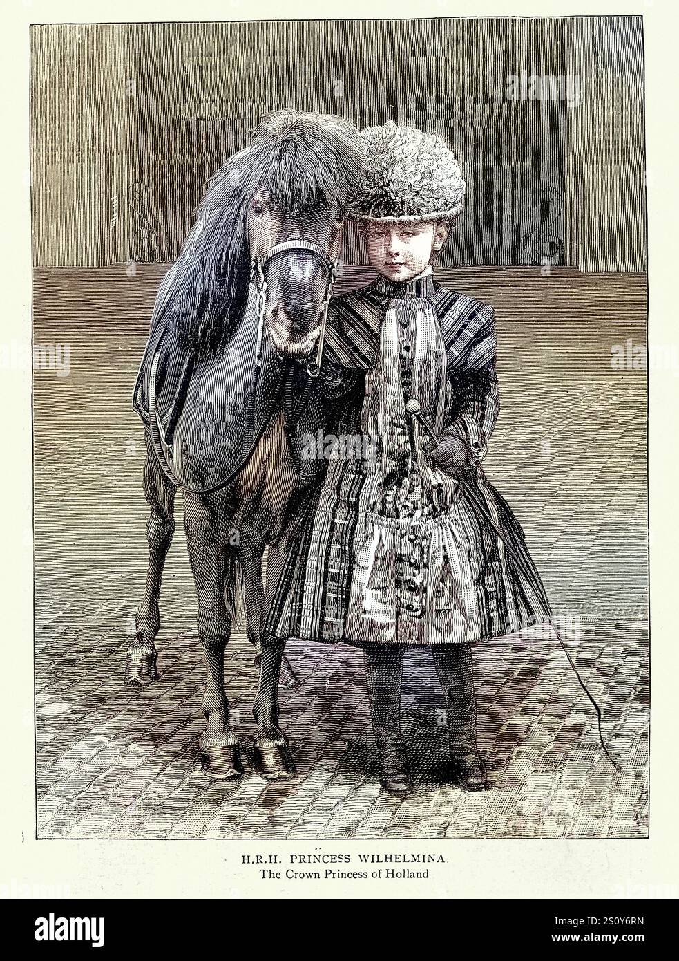 Crown Princess Wilhelmina of Hollad with her pony, Victorian 19th ...