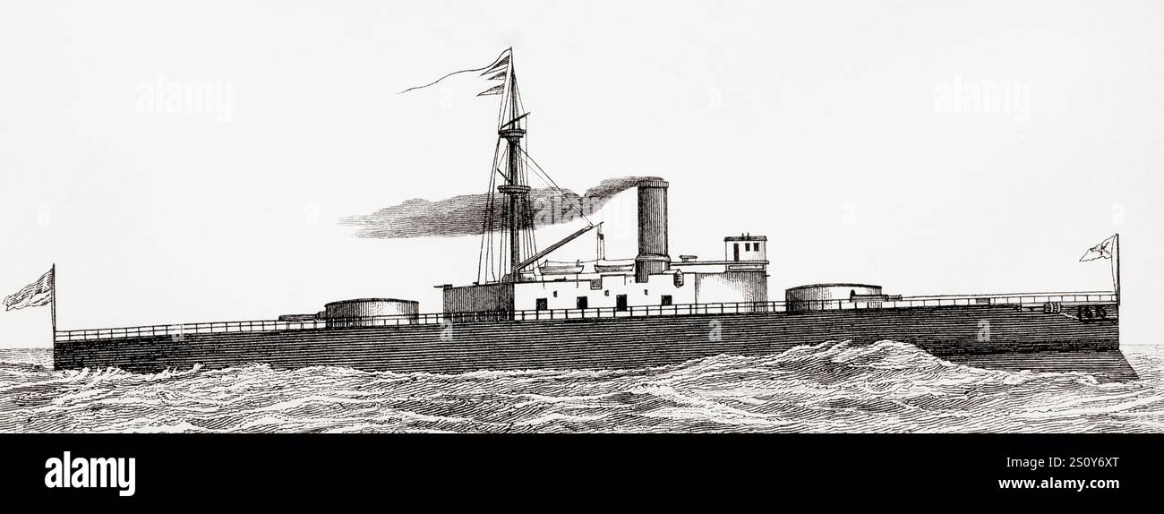 HMS Trafalgar, 1887. A Trafalgar-class battleship. From The National ...