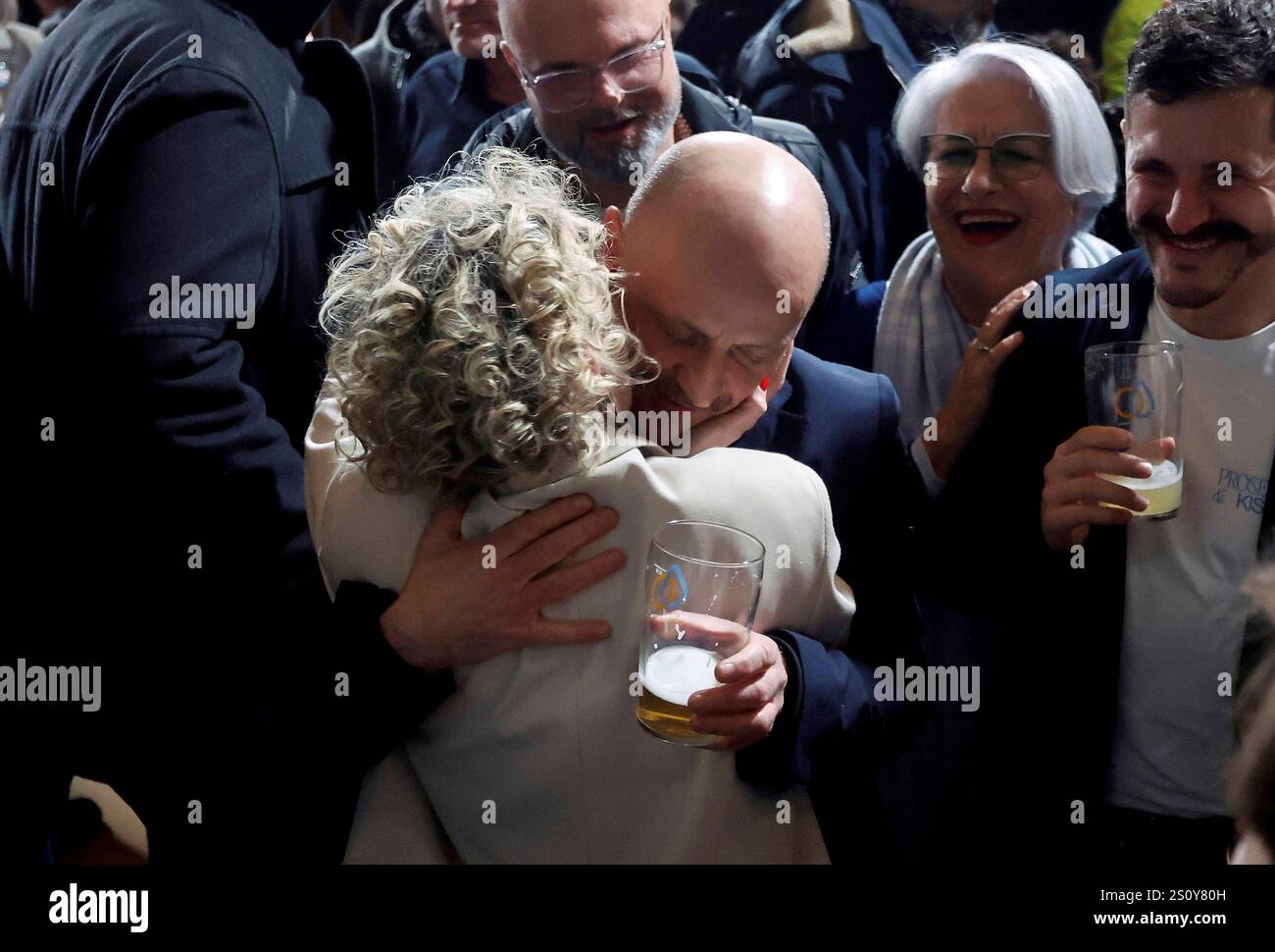 Zagreb, Croatia, 291224. Candidate Ivana Kekin with husband Mile Kekin ...