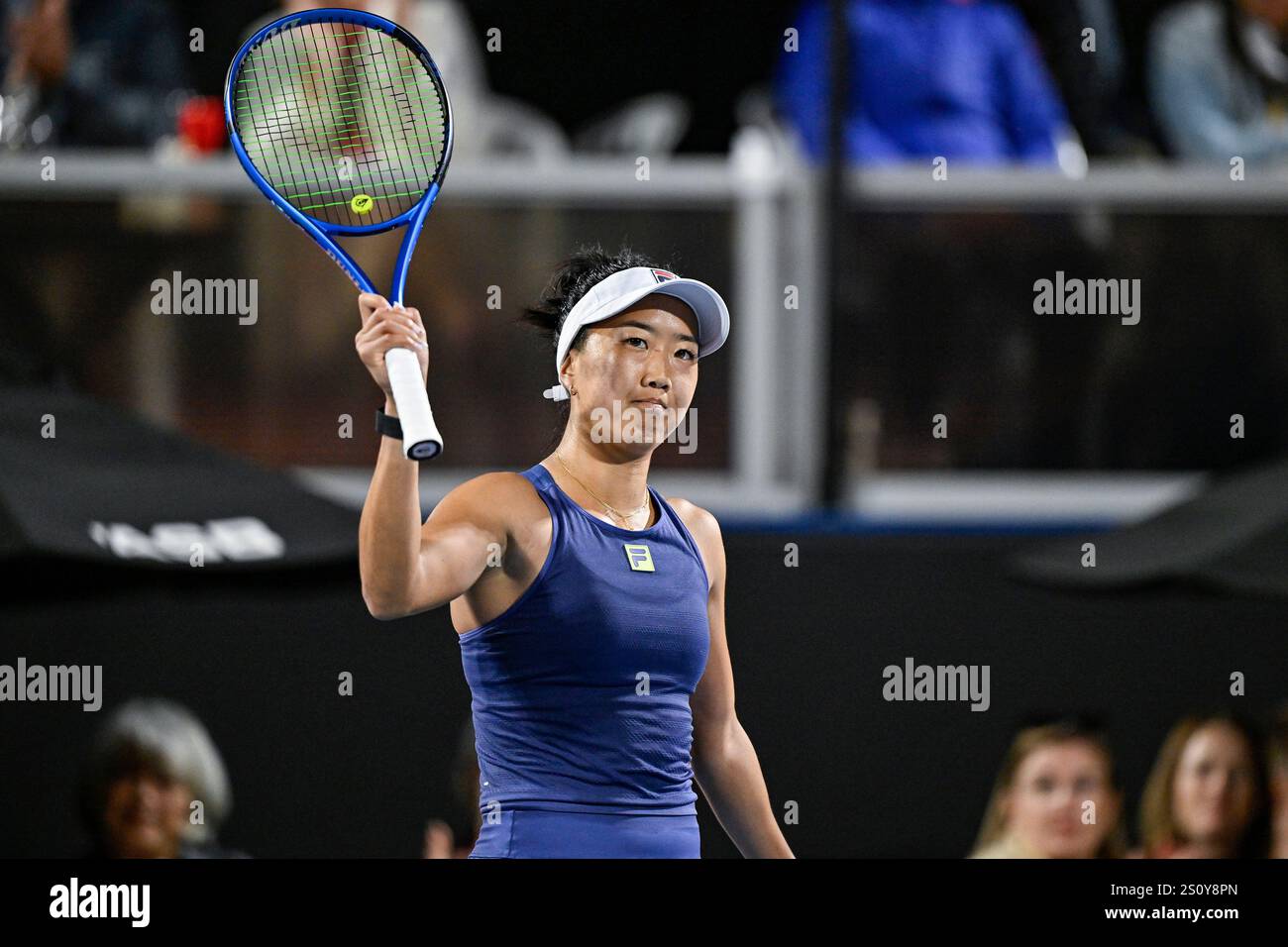 Ann Li of the U.S. celebrates a win against Sloane Stephens of the U.S ...