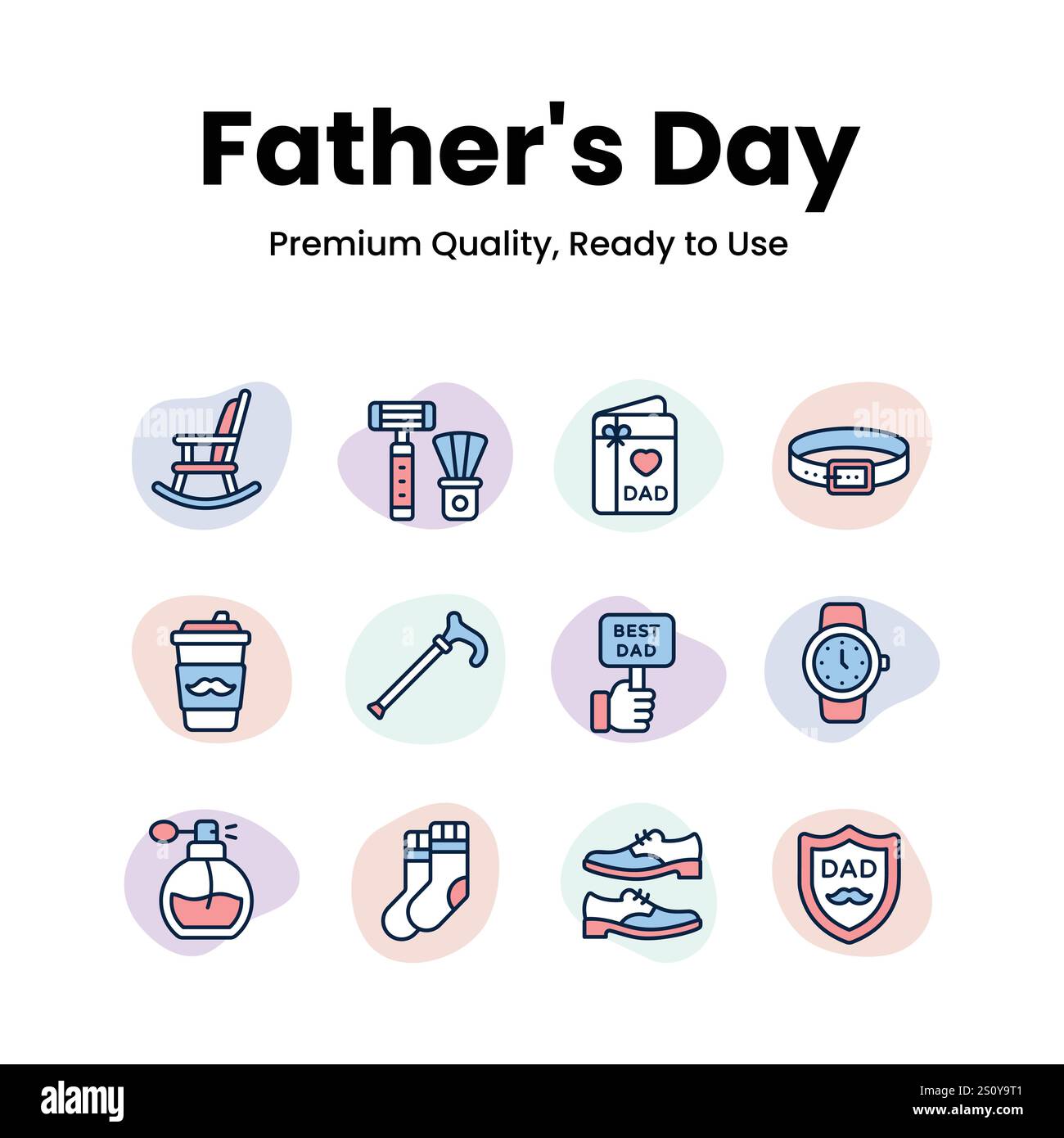 Grab this amazing fathers day icons pack in editable style Stock Vector ...