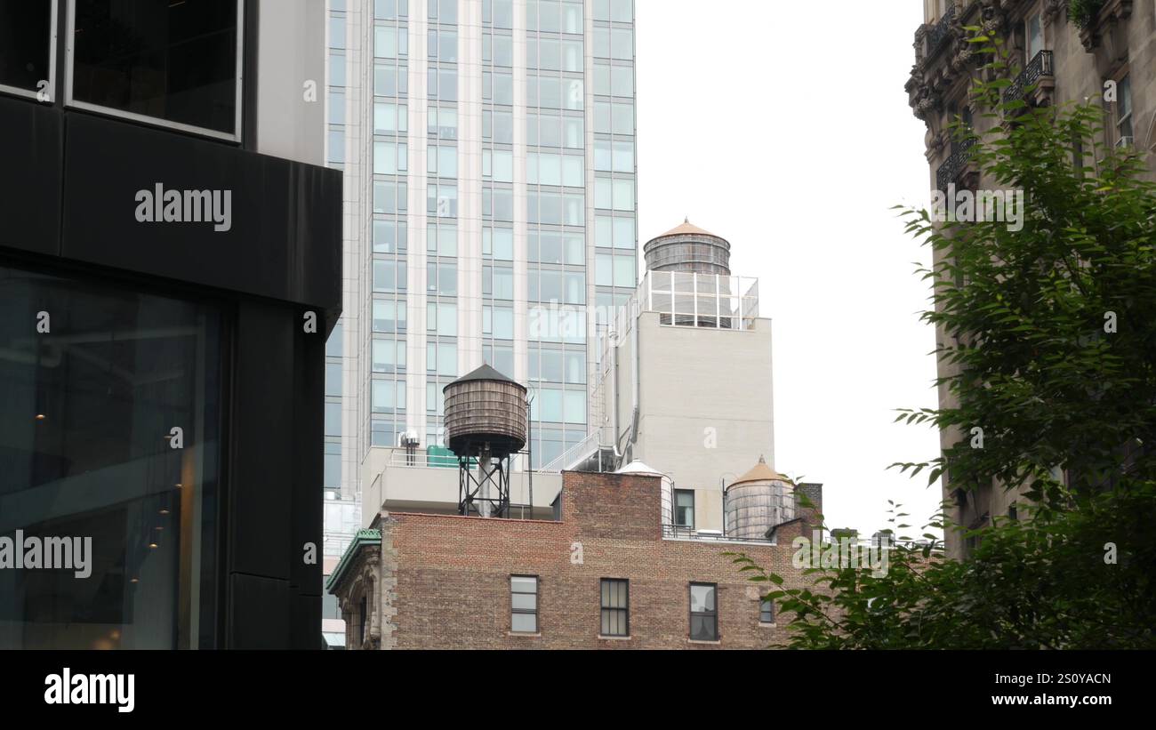 New York City classic building architecture. Urban residential house ...