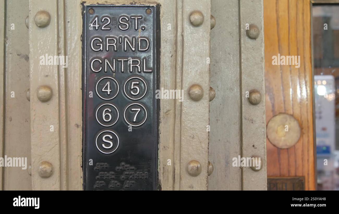 New York City subway sign, Grand Central Terminal underground metro ...
