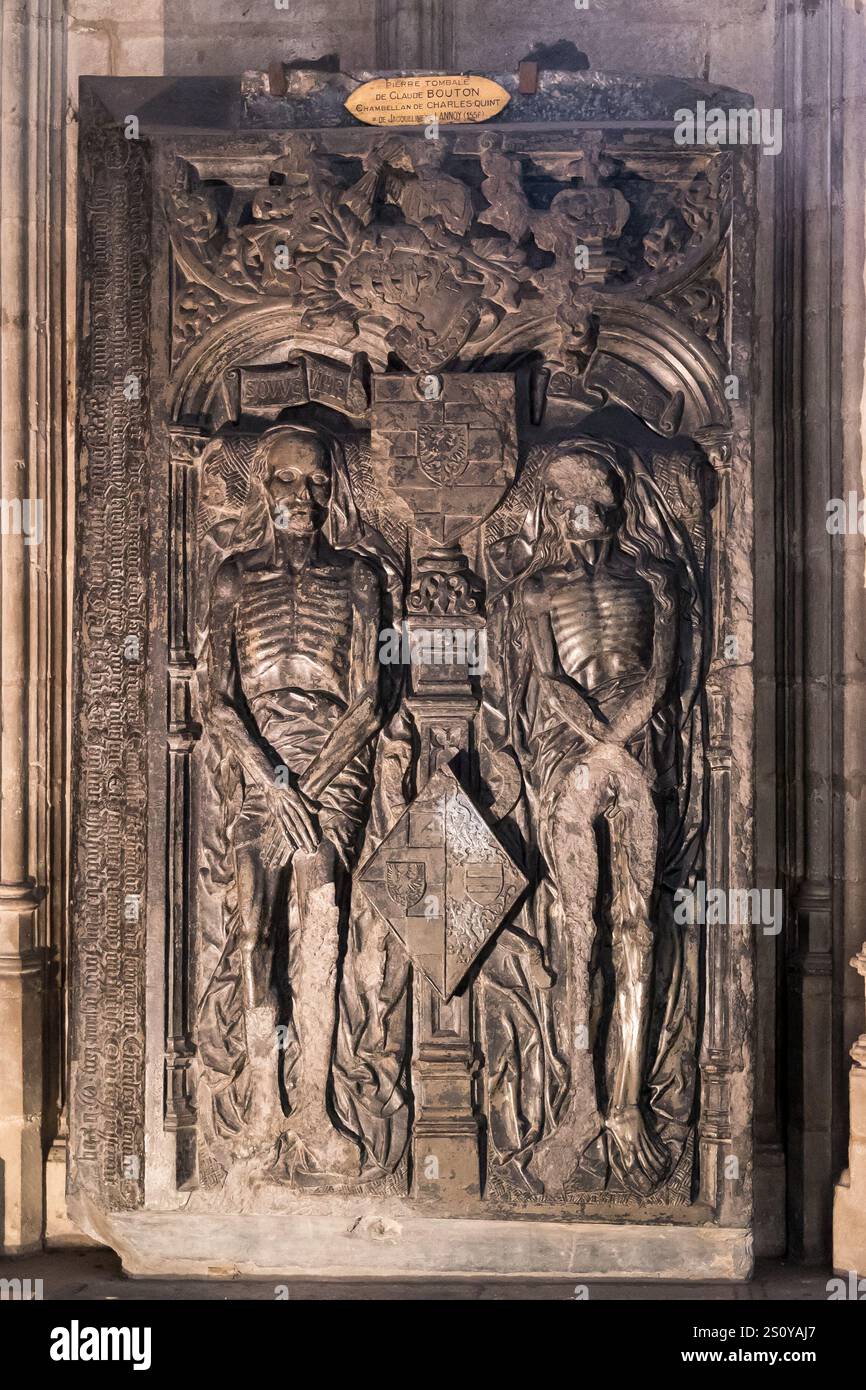 Renaissance bourial stone of Claude Bouton, Lord of Corbaron, and his ...