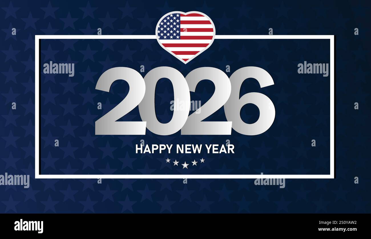 2026 Happy New Year. Suitable for greeting card, poster and banner ...