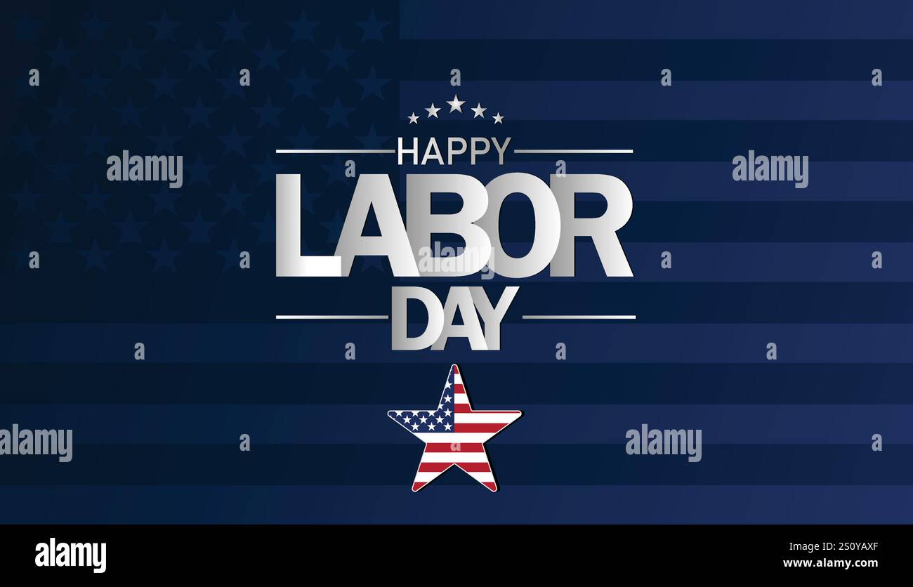Happy Labor Day USA wallpaper with shapes and typography, banner, card ...