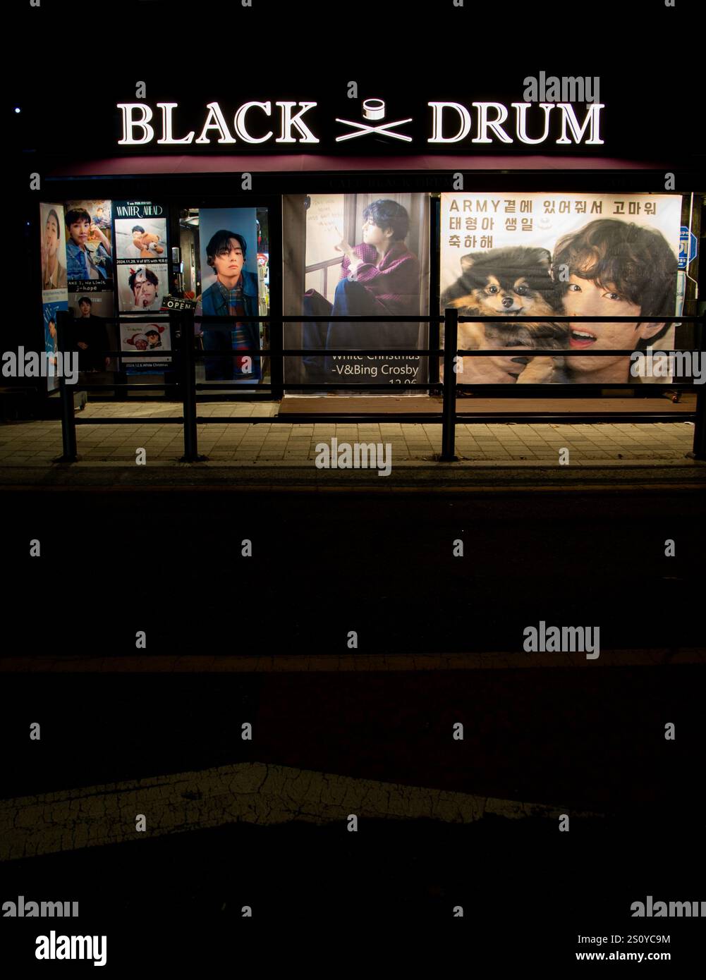 BTS V's birthday, Dec 27, 2024 : A cafe decorated to celebrate BTS ...