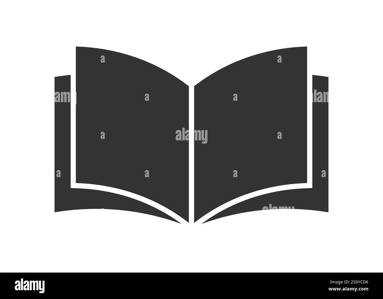 Open book catalog icon symbol shape. Instruction manual reading logo ...
