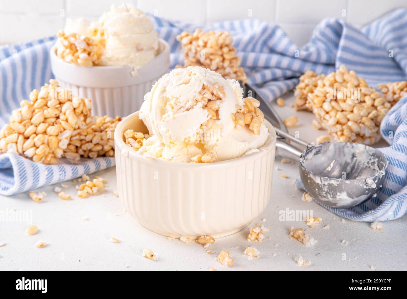 Rice krispie treats ice cream, crispy vanilla ice cream with a lot of ...