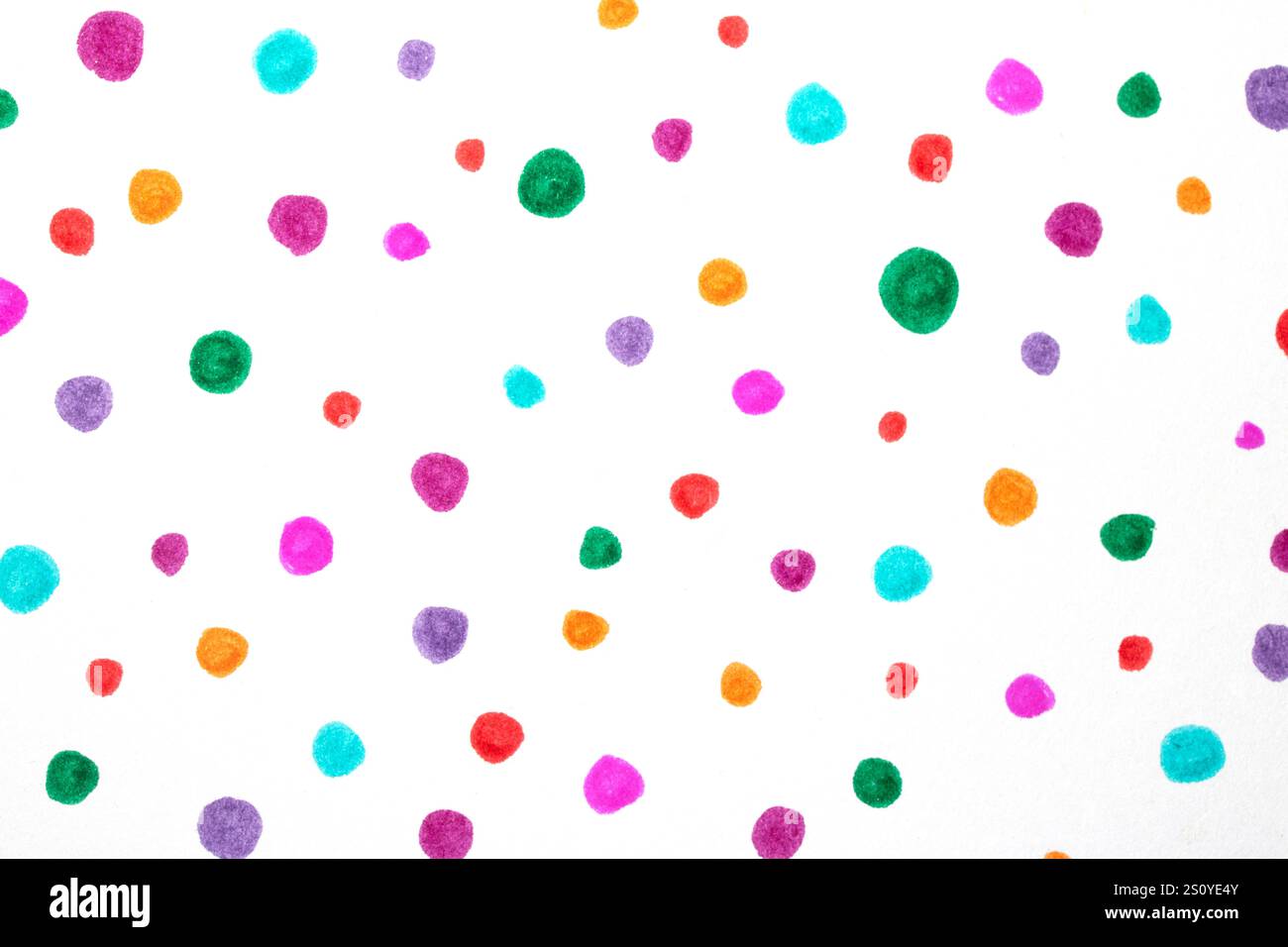 Polka Dot Spotty Circle Spots In Childlike Felt Tip Pen Rainbow ...