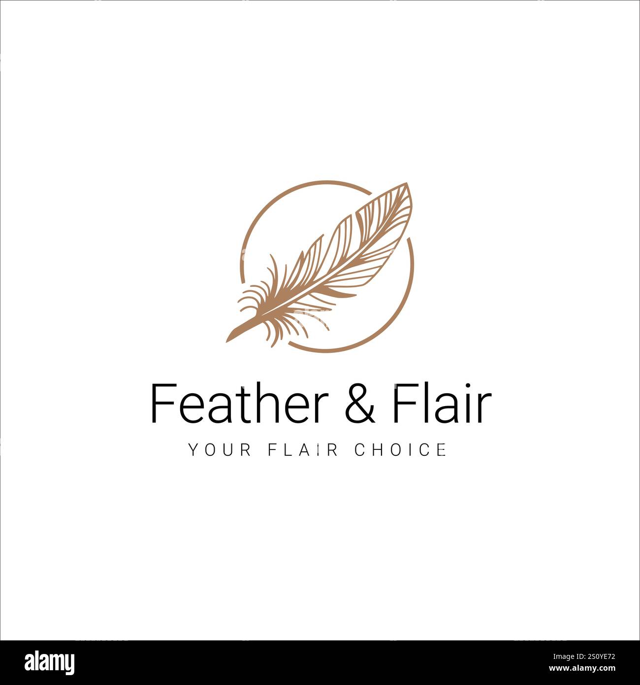 Whimsical feather logo hi-res stock photography and images - Alamy