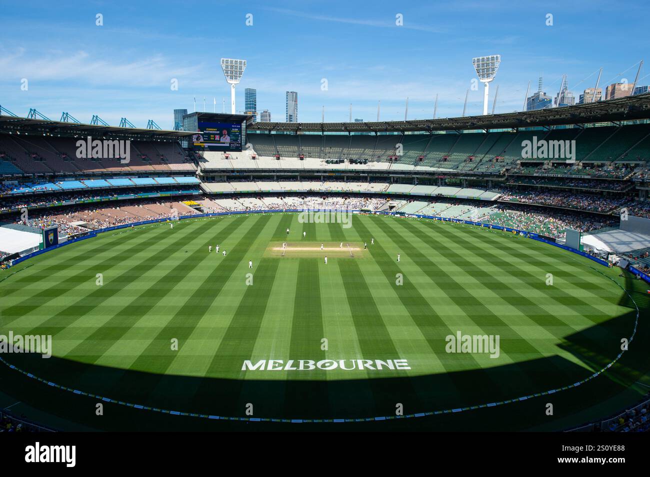 MELBOURNE AUSTRALIA. 30th Dec 2024. A wide aerial view of the Melbourne ...