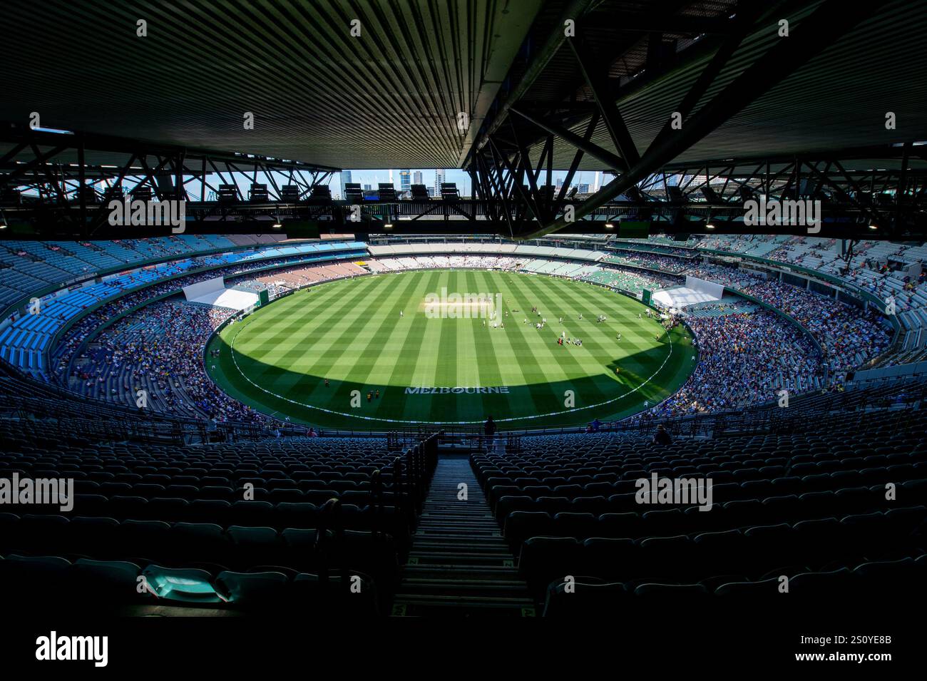 MELBOURNE AUSTRALIA. 30th Dec 2024. A super-wide aerial view from the ...