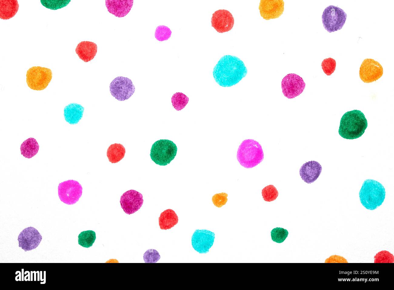 Polka Dot Spotty Circle Spots In Childlike Felt Tip Pen Rainbow ...