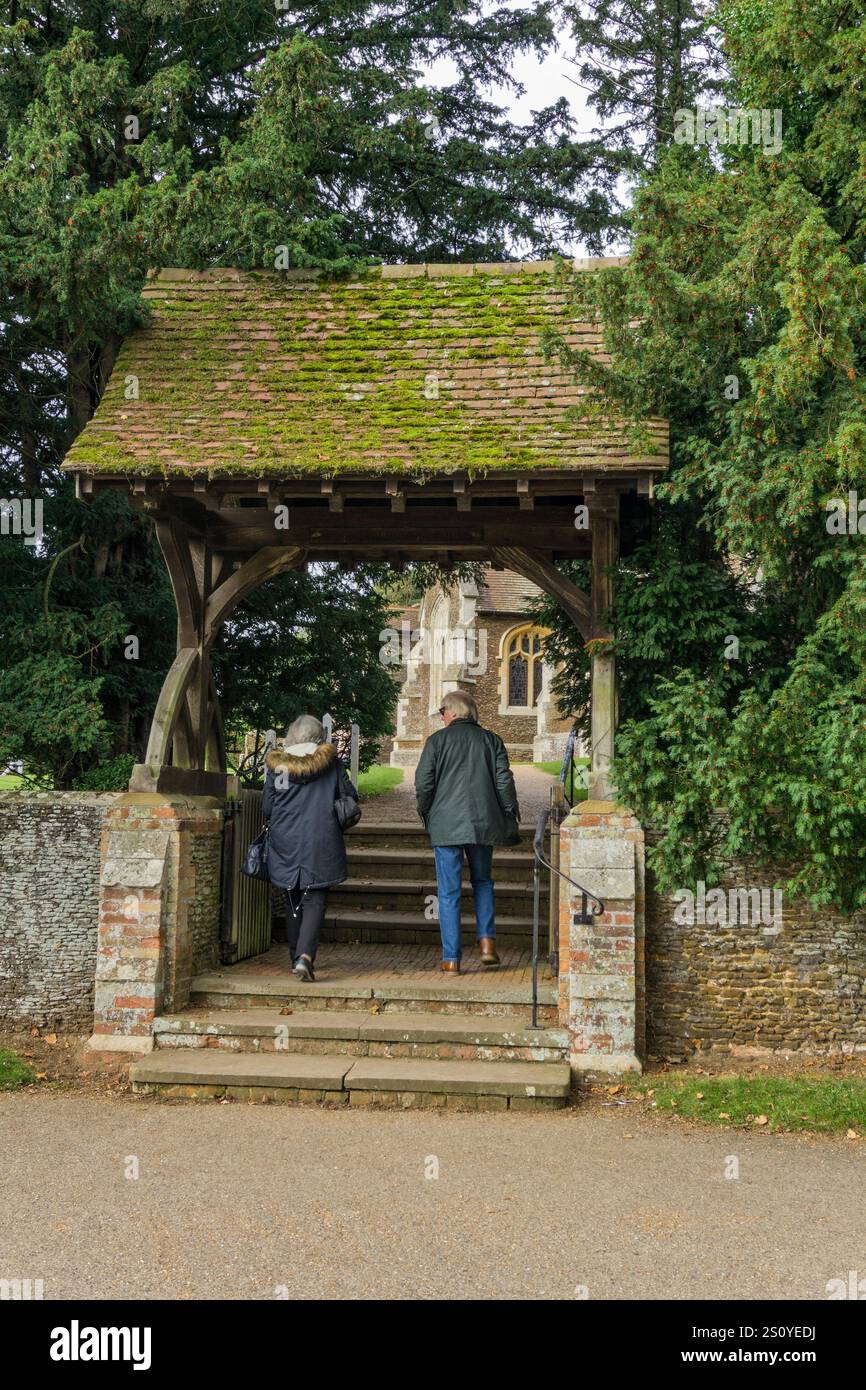 Entrance to the church of St Mary Magdalene, Sandringham, Norfolk, UK ...