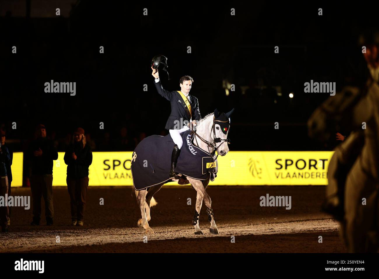 Rodrigo Giesteira Almeida of Portugal with Karonia.L during the prize ...