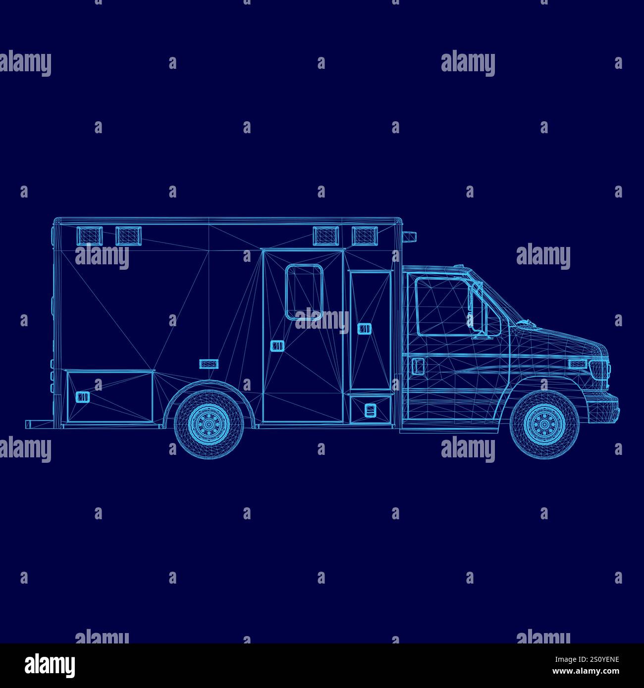Ambulance parked on road Stock Vector Images - Alamy