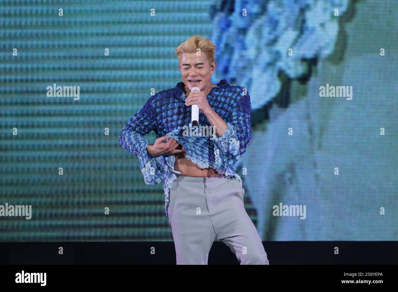 Hong Kong singer, dancer and actor Aaron Kwok holds a concert in Taipei City, Taiwan, 27 ...