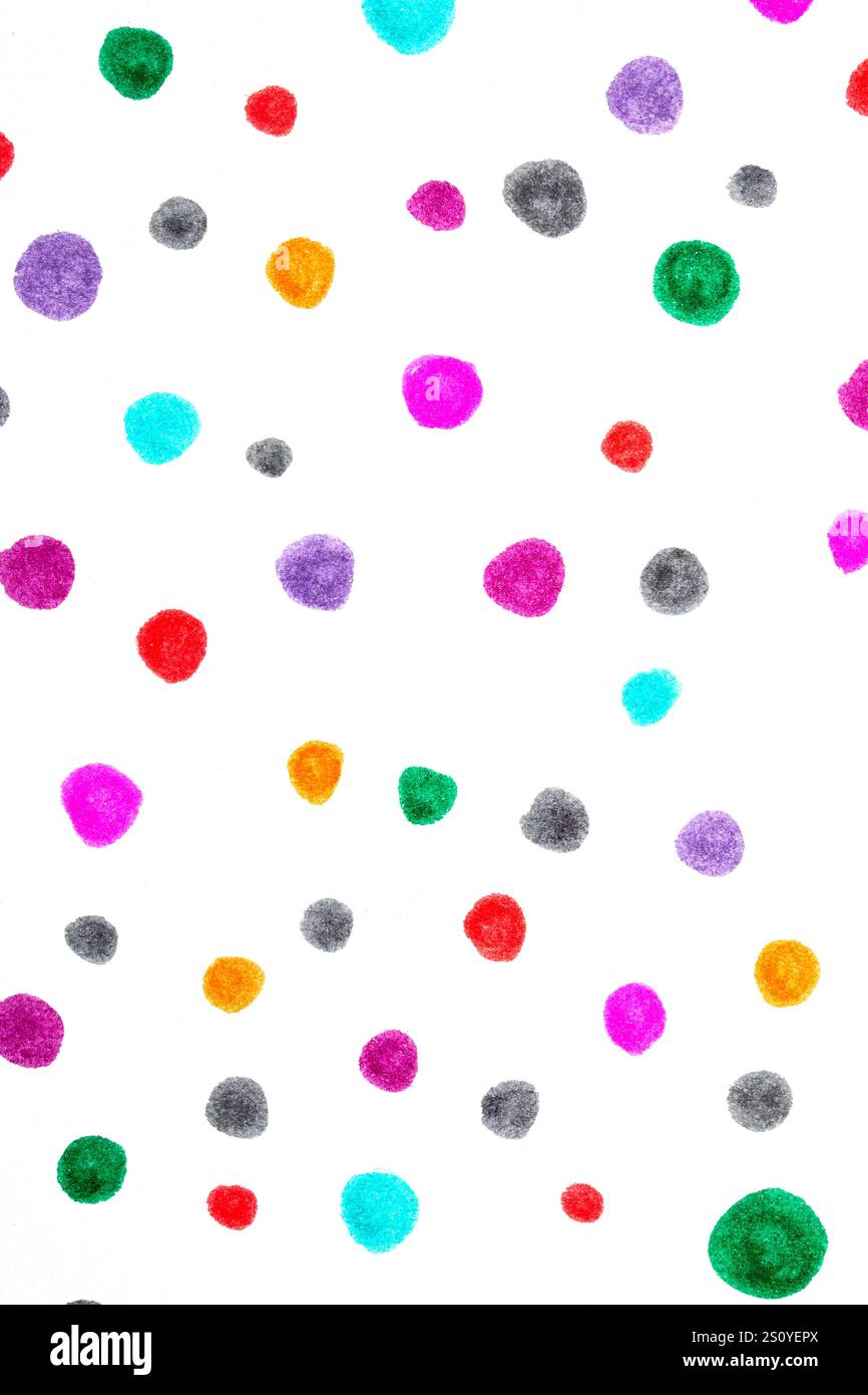Polka Dot Spotty Circle Spots In Childlike Felt Tip Pen Rainbow ...