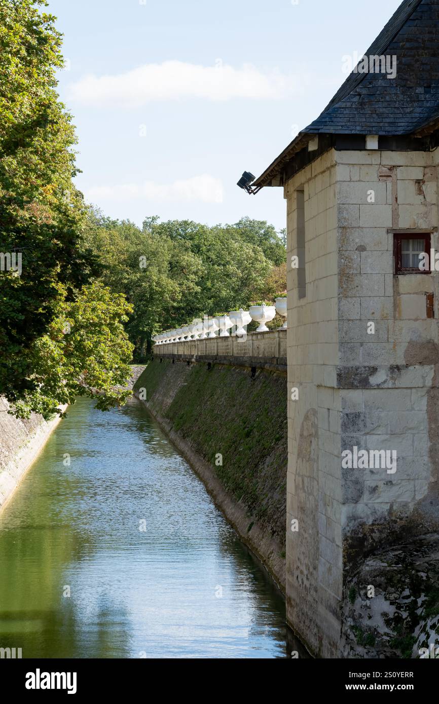 a magnificent white French chateau built on the river Cher, near ...