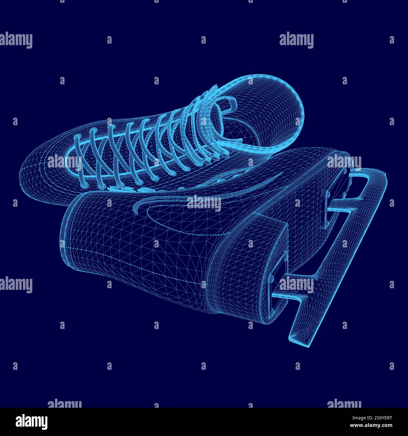 Pair of skates and a pair of skates are shown in a blue color. The ...