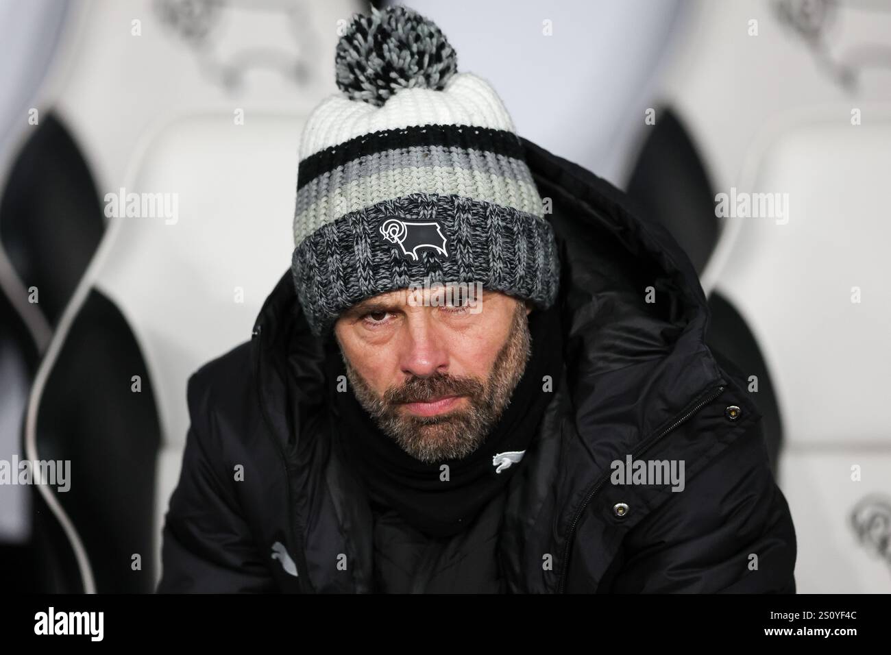 Derby County manager Paul Warne before the Sky Bet Championship match ...