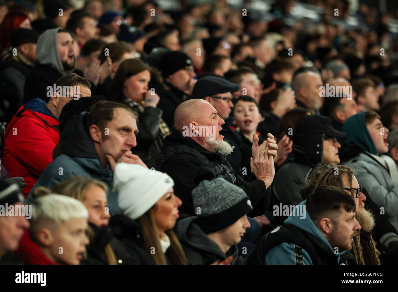 Derby County fans in the stands during the Sky Bet Championship match ...