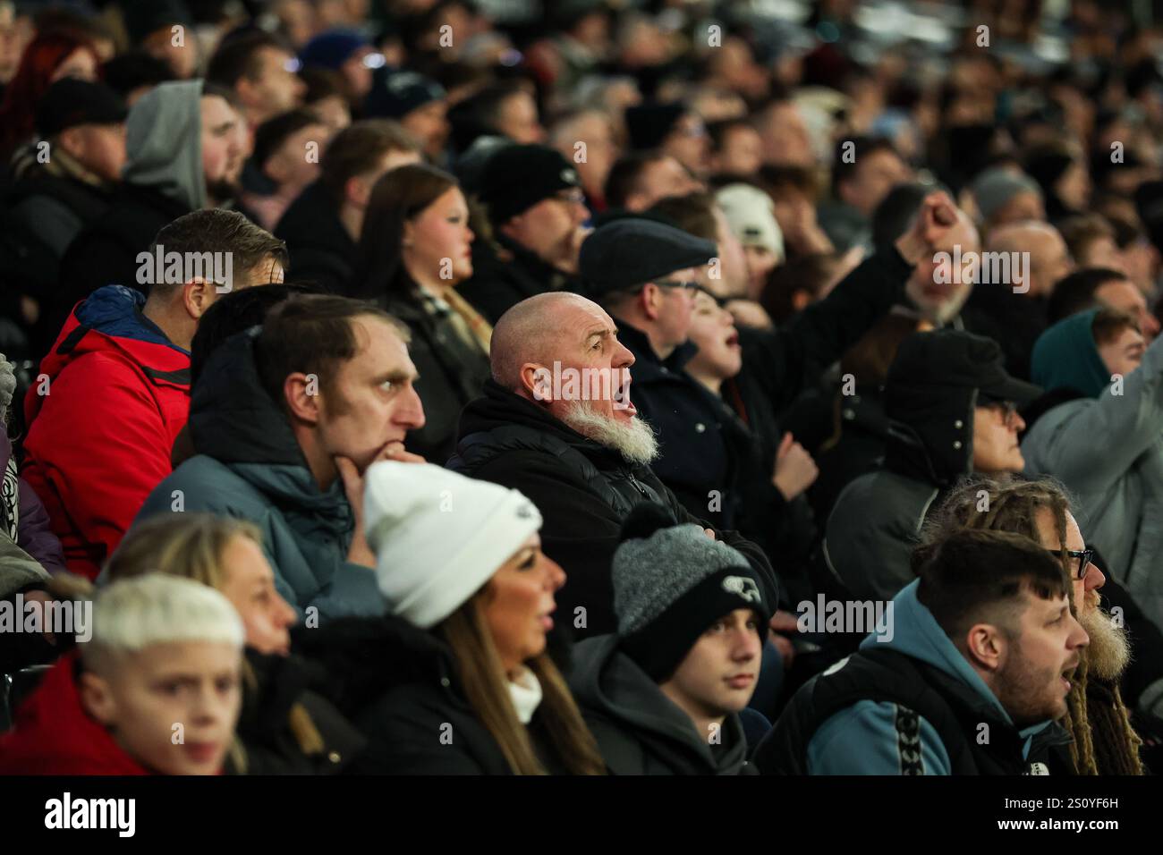 Derby County fans in the stands during the Sky Bet Championship match ...