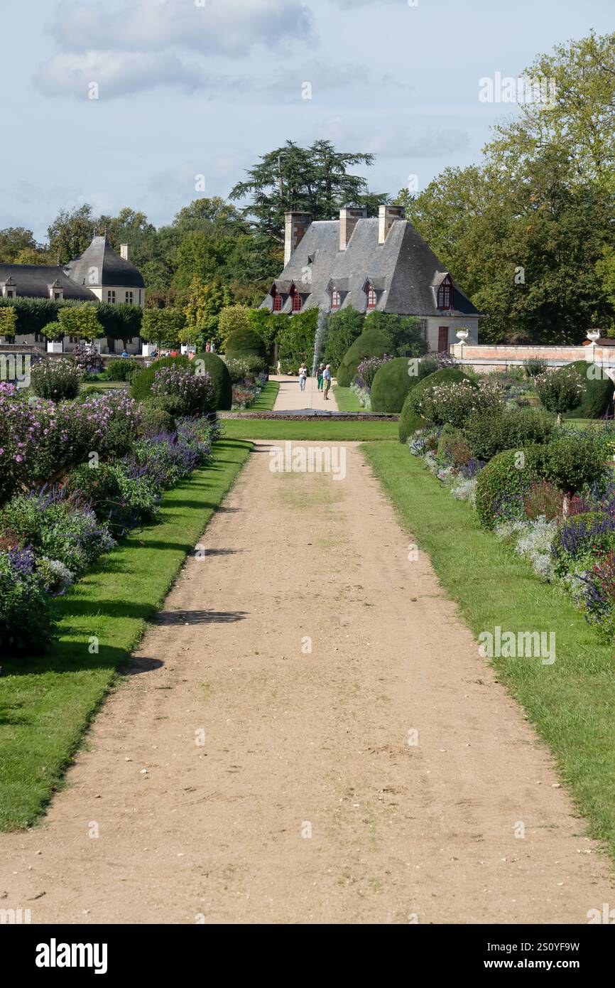 the Diane De Poitiers Garden of Chateau de Chenonceau Castle Stock ...