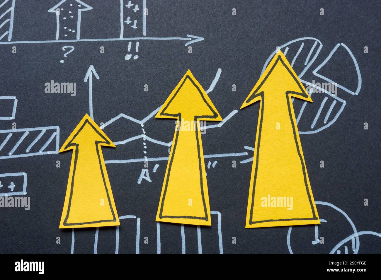 Growing chart and financial diagrams. Economic growth and financial ...