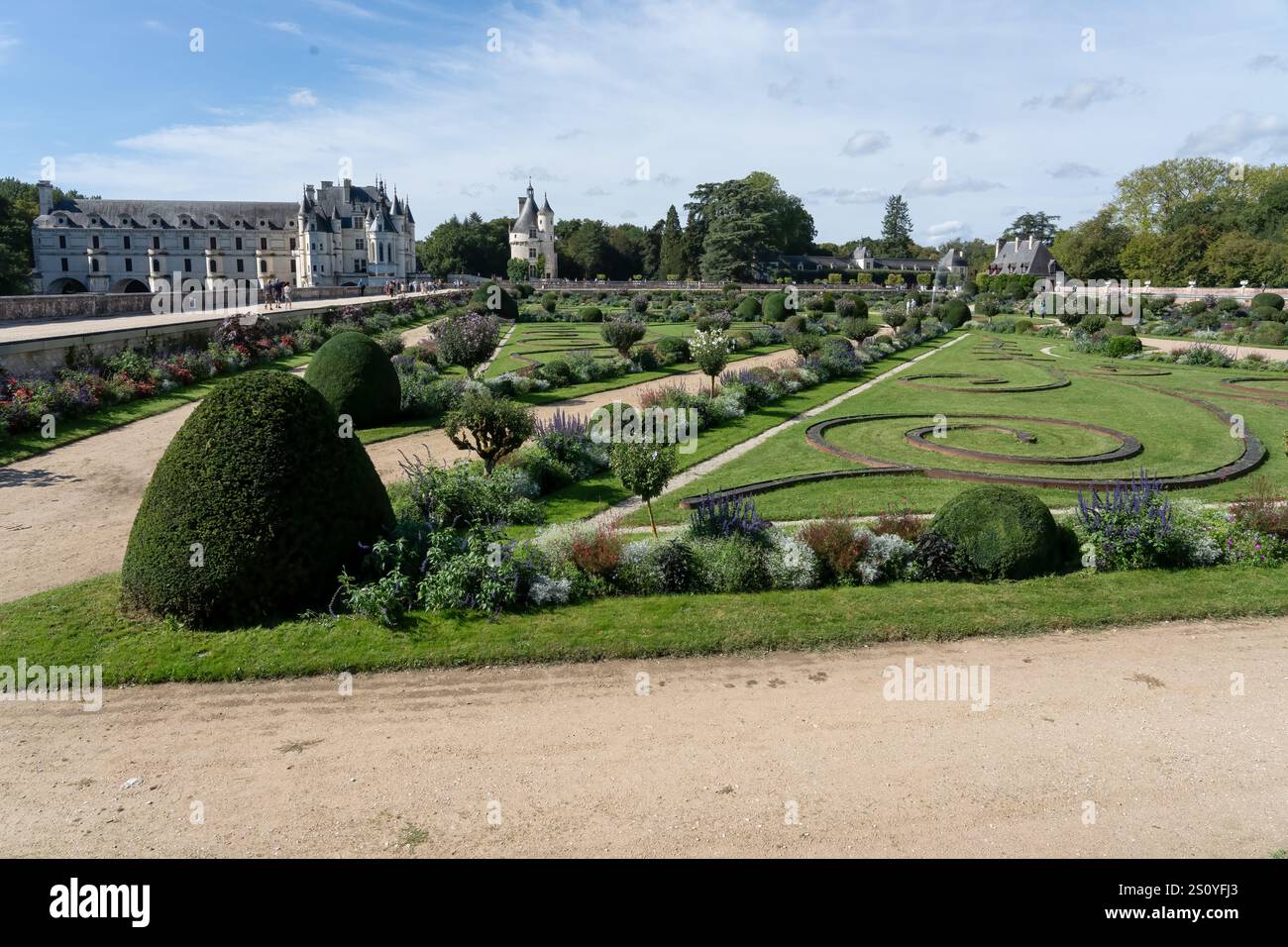 the Diane De Poitiers Garden of Chateau de Chenonceau Castle Stock ...