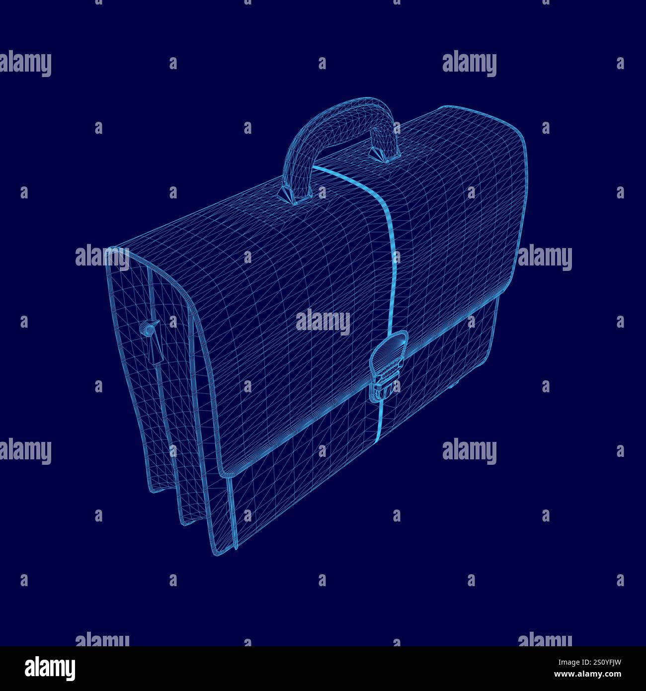 Blue 3D drawing of a briefcase. Vector illustration Stock Vector Image ...
