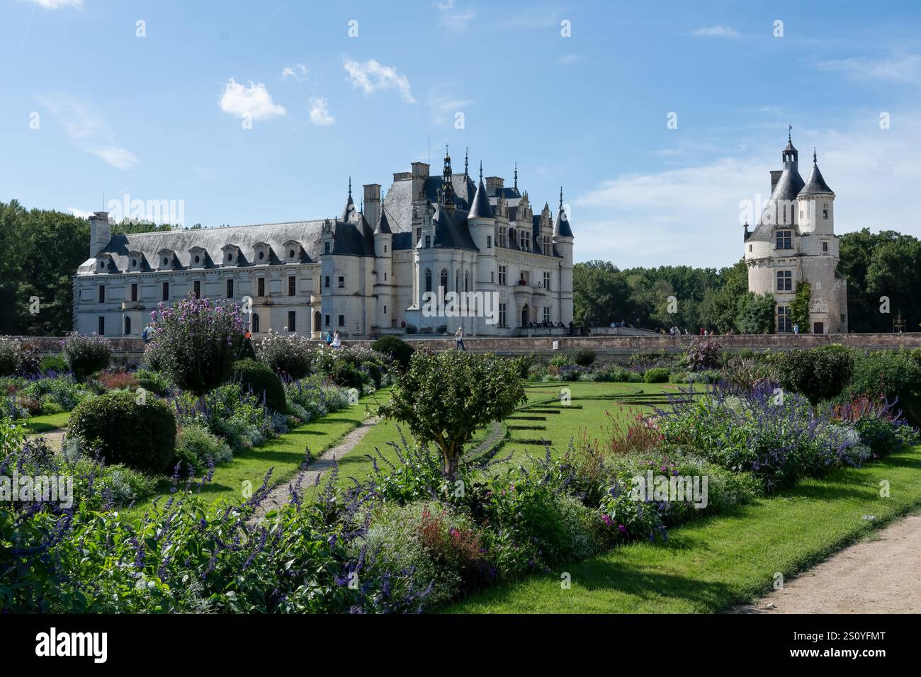 the Diane De Poitiers Garden of Chateau de Chenonceau Castle Stock ...
