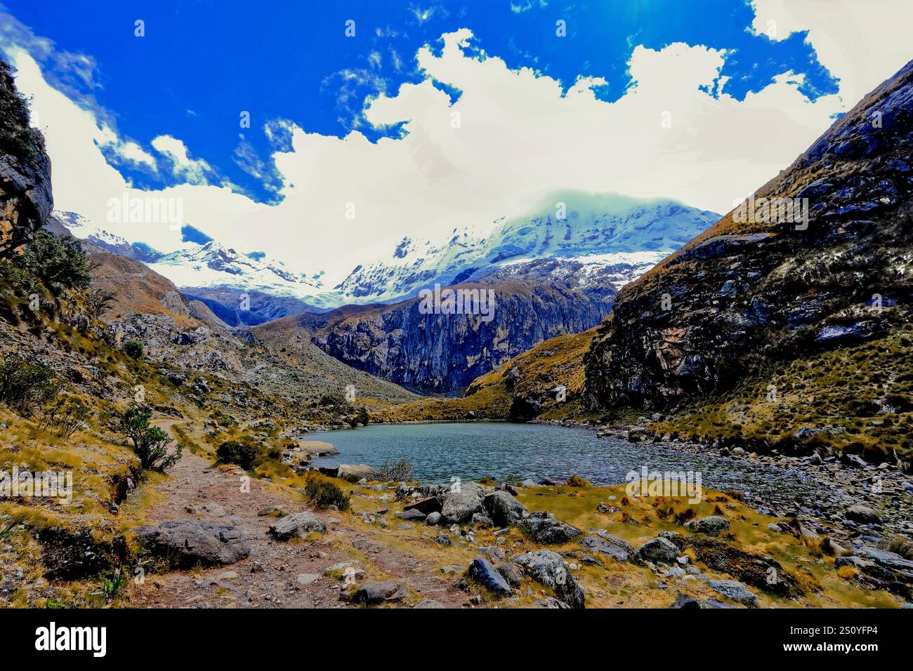 Beautiful high Andes lake Stock Photo - Alamy